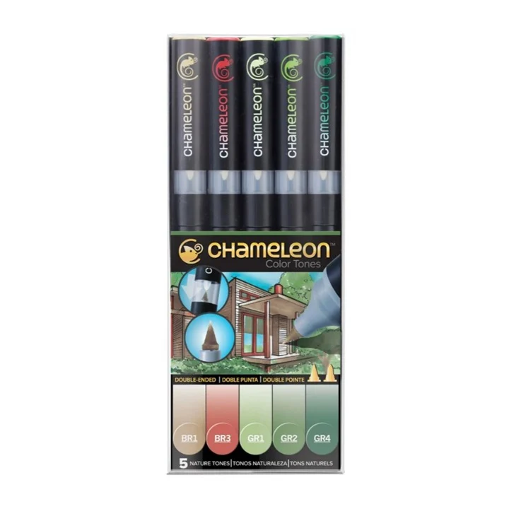 Flomasteri Chameleon Nature Tones - set od 5 kom
