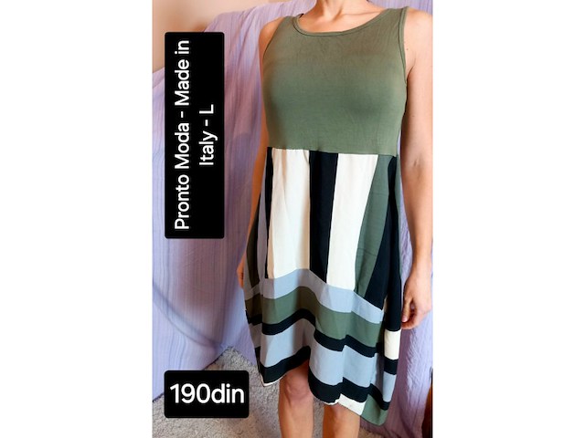 Pronto Moda haljina Made in Italy zelena L/40