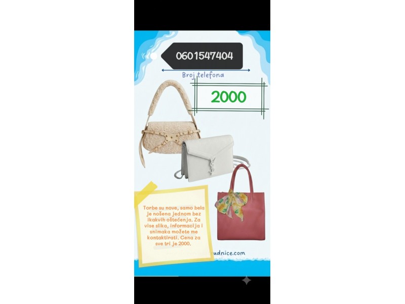 3 nove torbe 2000 dinara