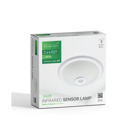 Green tech 2xe27 plafonjera sa senzorom ( cls-a78 )