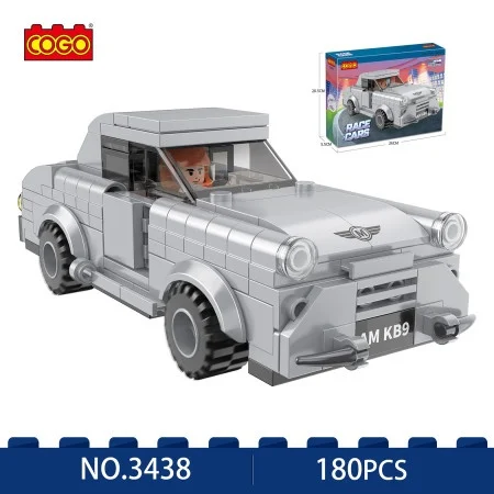 Cogo trkački auto sivi, sa oprugom - broj delova: 180 ( 93653 )