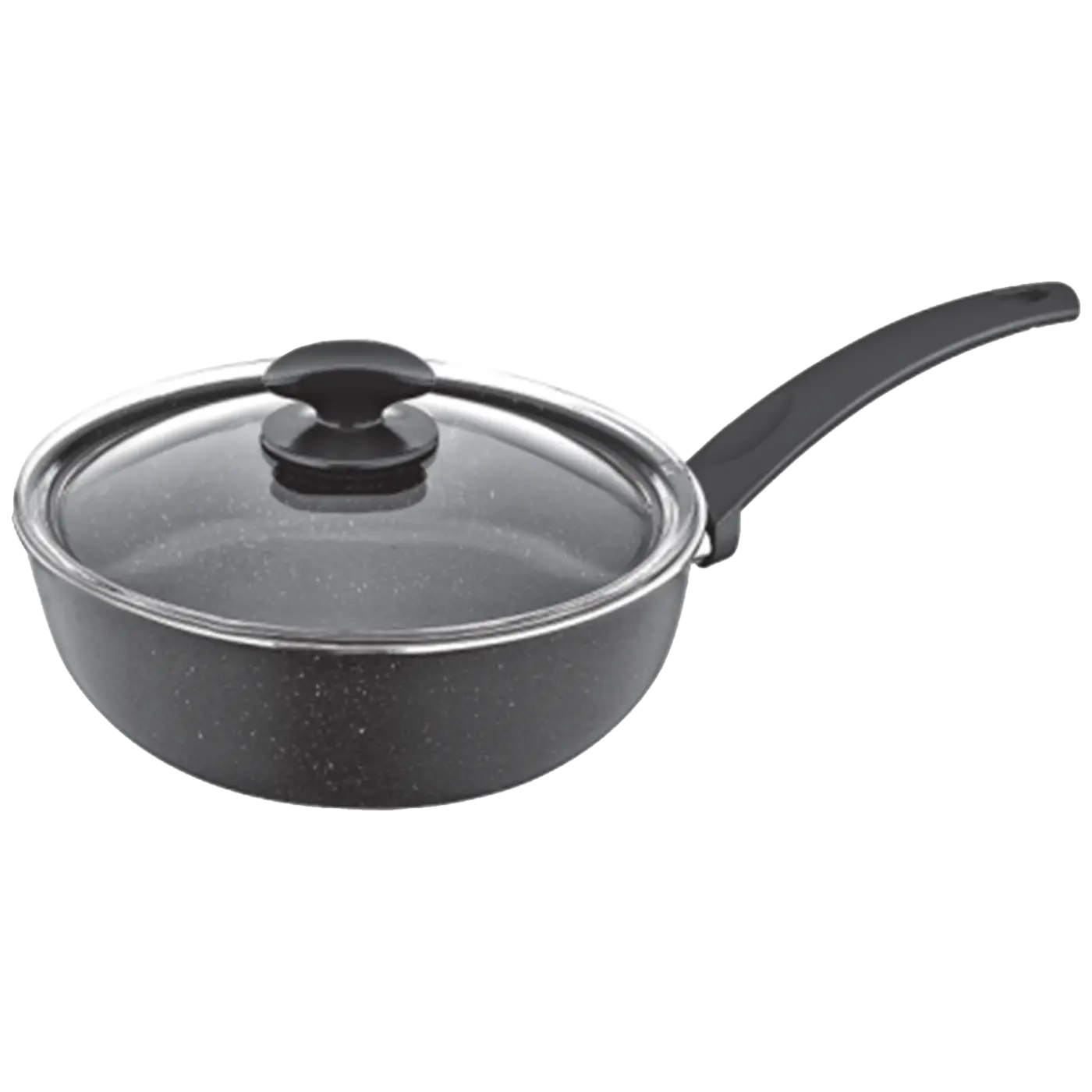 Zilan Tiganj sa staklenim poklopcem, granit, 24 cm - ZLN2065, crna