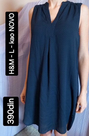 H&M haljina midi teget L/40 - kao NOVO