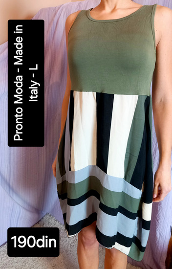 Pronto Moda haljina Made in Italy zelena L/40