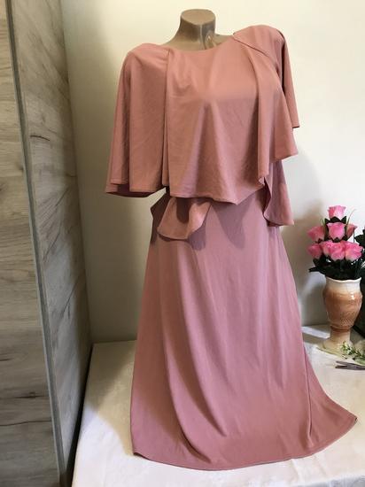 asos roze duza haljina sa karnerom S