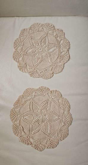 Ručni rad, set 2 heklane kružne šustikle/ pamuk
