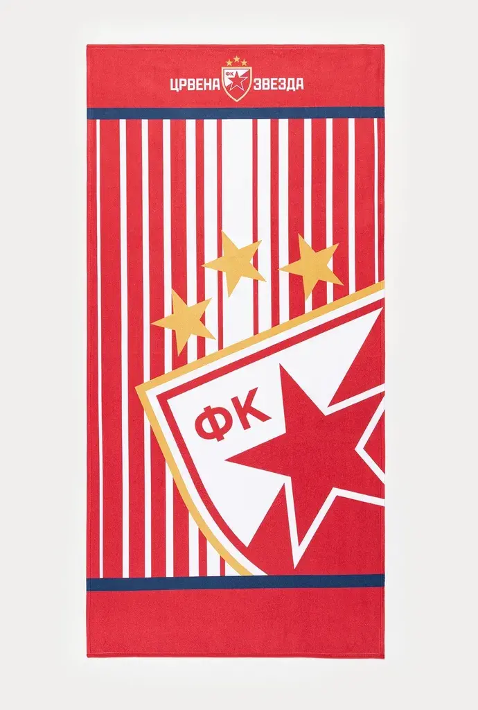 Stefan Peškir za plažu Crvena Zvezda Grb, 70x140 cm, Crveno-beli
