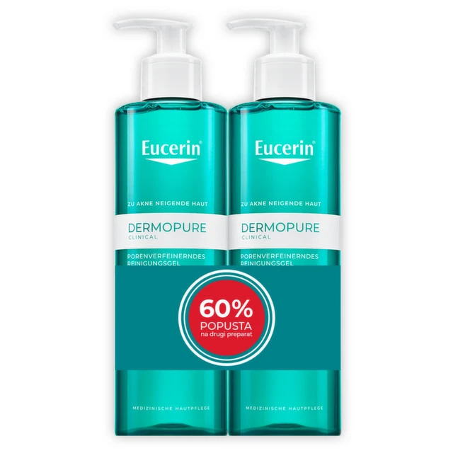 Eucerin Box Dermopure Clinical gel 1+1 PROMO, 2 x 400 ml