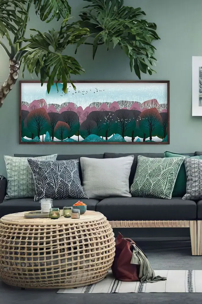 Wallity Dekorativna uramljena slika, 50x120cm, Šarena