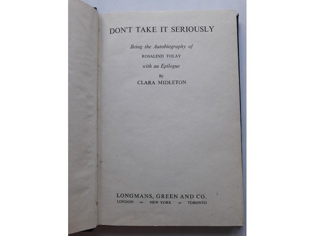 DON`T TAKE IT SERIOUSLY
