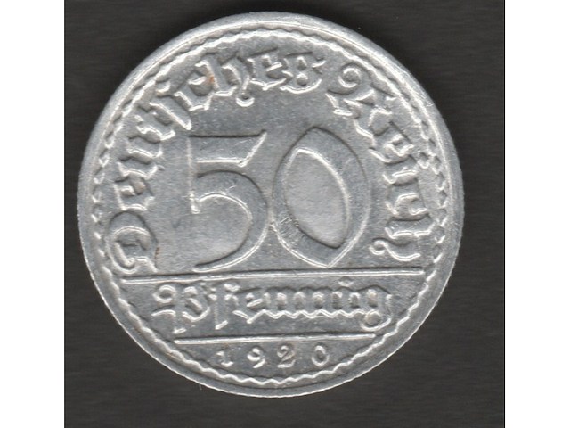 50 Pfennigs - 1920F - Nemačka
