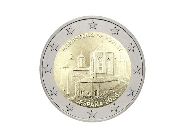 SPANIJA 2 euro 2026. UNC POBLET MONASTERY