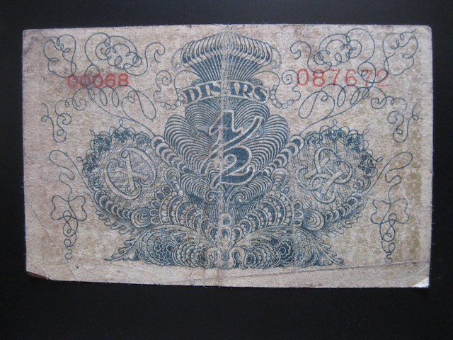 S 1/2 dinara, SHS, 1919.