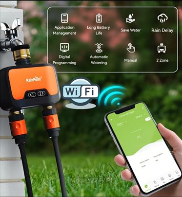 Pametni WiFi Tajmer za zalivanje sa dve zone