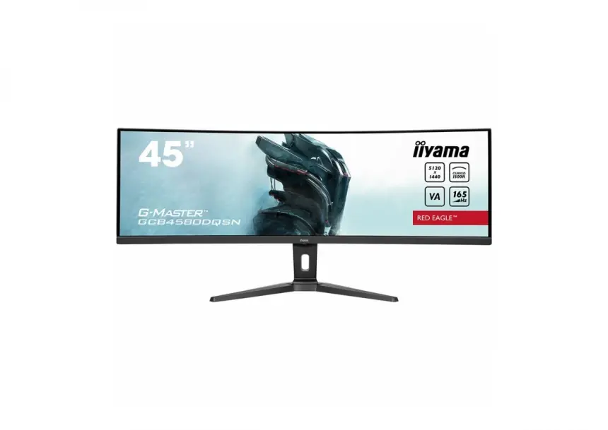 Iiyama G-MASTER Red Eagle GCB4580DQSN-B1LED monitor gaming curved 45" (44.5" viewable) 5120 x 1440 Dual Quad HD @ 165 Hz VA 450 cd/m² 3000:1 HDR400 0.8 ms 2xHDMI DisplayPort speakers black matte G...