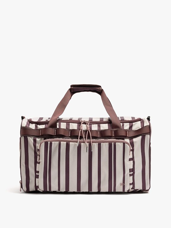 STRIPED NYLON SPORTS BAG
