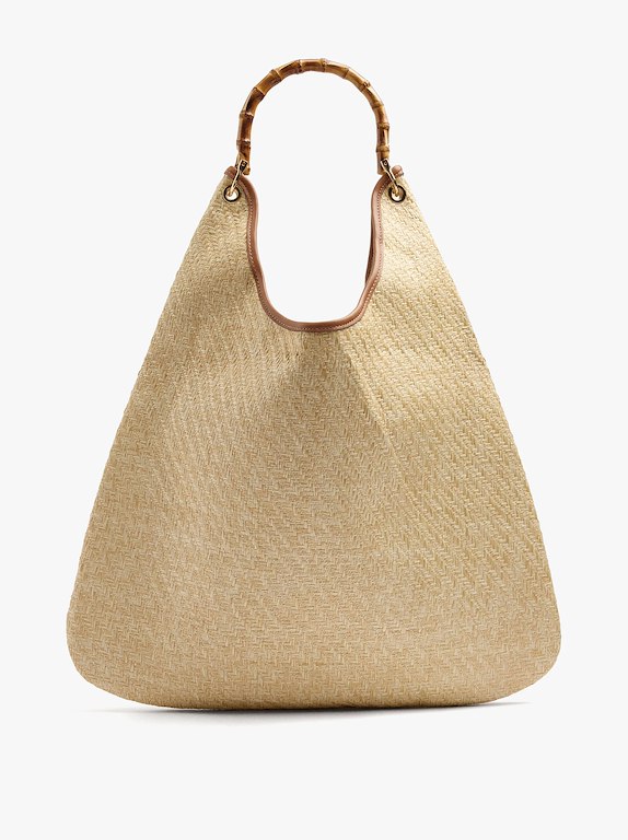 SHOULDER BAG WITH STRAW