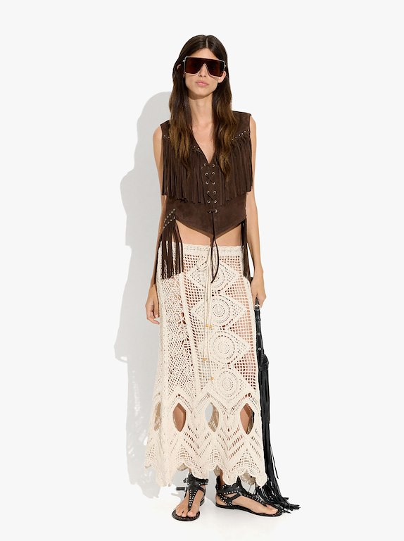 CROCHET KNIT SKIRT WITH 100% COTTON