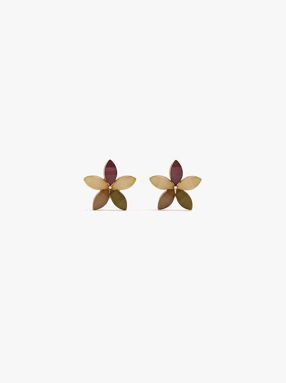 MULTICOLOR FLOWER EARRINGS WITH RESIN