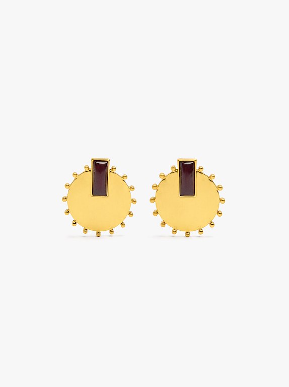 ROUND EARRINGS WITH RESIN DETAIL