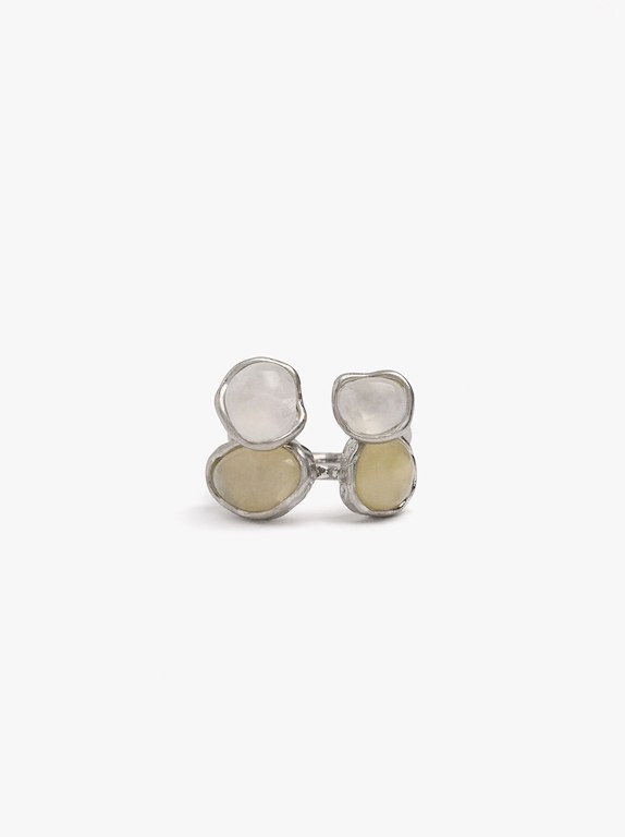 SET OF OPEN RINGS WITH STONE AND RESIN