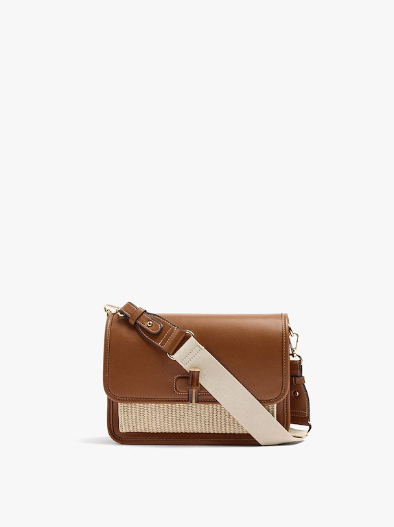 SHOULDER BAG WITH FLAP AND CROSSBODY BAG STRAP