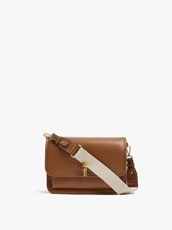 SHOULDER BAG WITH FLAP AND CROSSBODY BAG STRAP