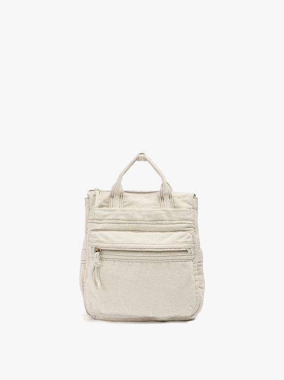 CANVAS BACKPACK WITH TOPSTITCHING