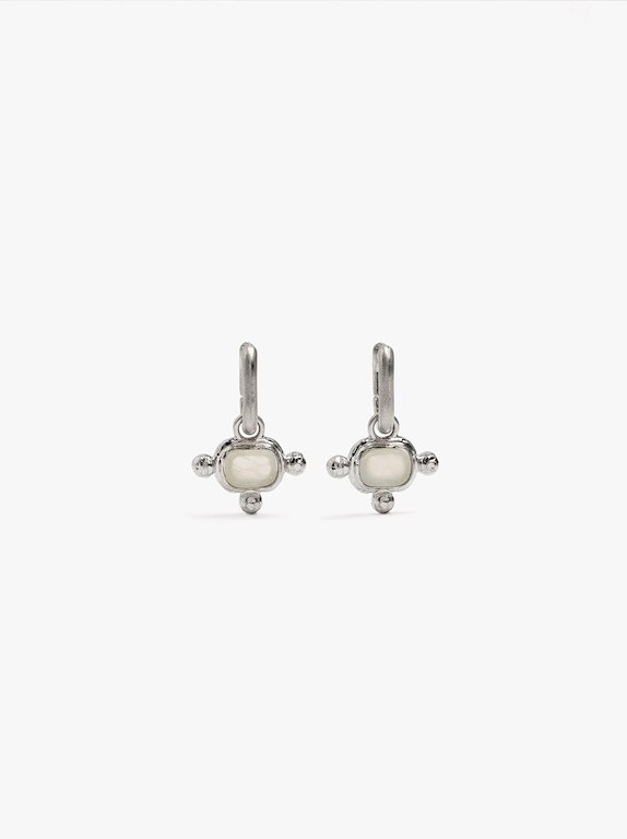 HOOP EARRINGS WITH PENDANT STONE