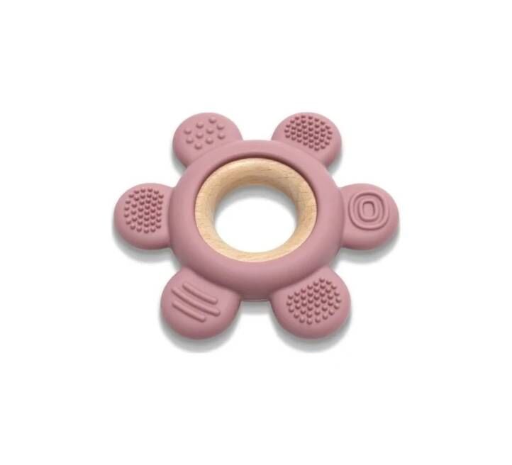 LORELLI SILIKONSKA DRVENA GLODALICA ZA BEBE 10210890002 DEEP PINK