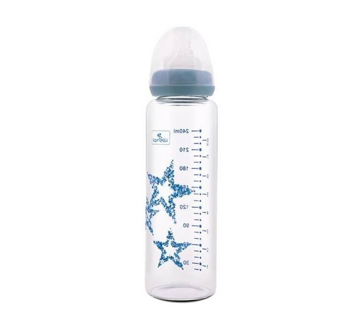 LORELLI STAKLENA FLAŠICA SA ANTI-COLIC DODATKOM 240 ML - PLAVA 10200880004