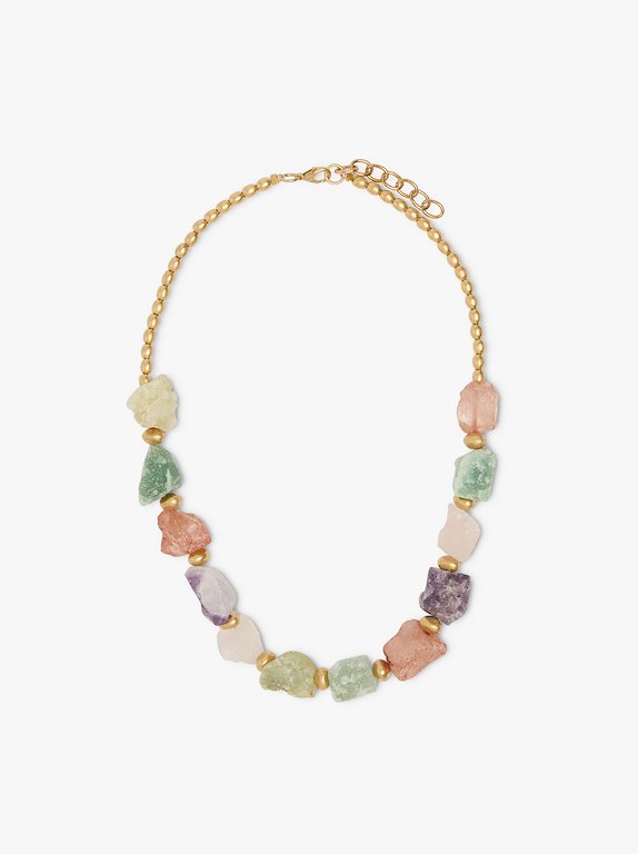 SHORT NECKLACE WITH IRREGULAR STONES