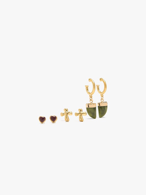 SET OF EARRINGS WITH STONES