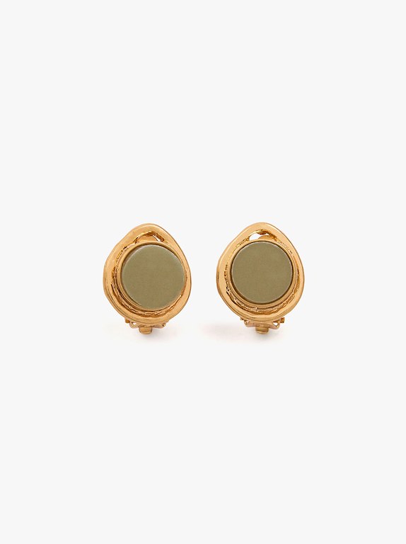 OVAL EARRINGS WITH STONE