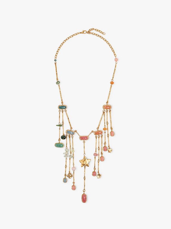 NECKLACE WITH BARS AND MULTICOLOR STONES