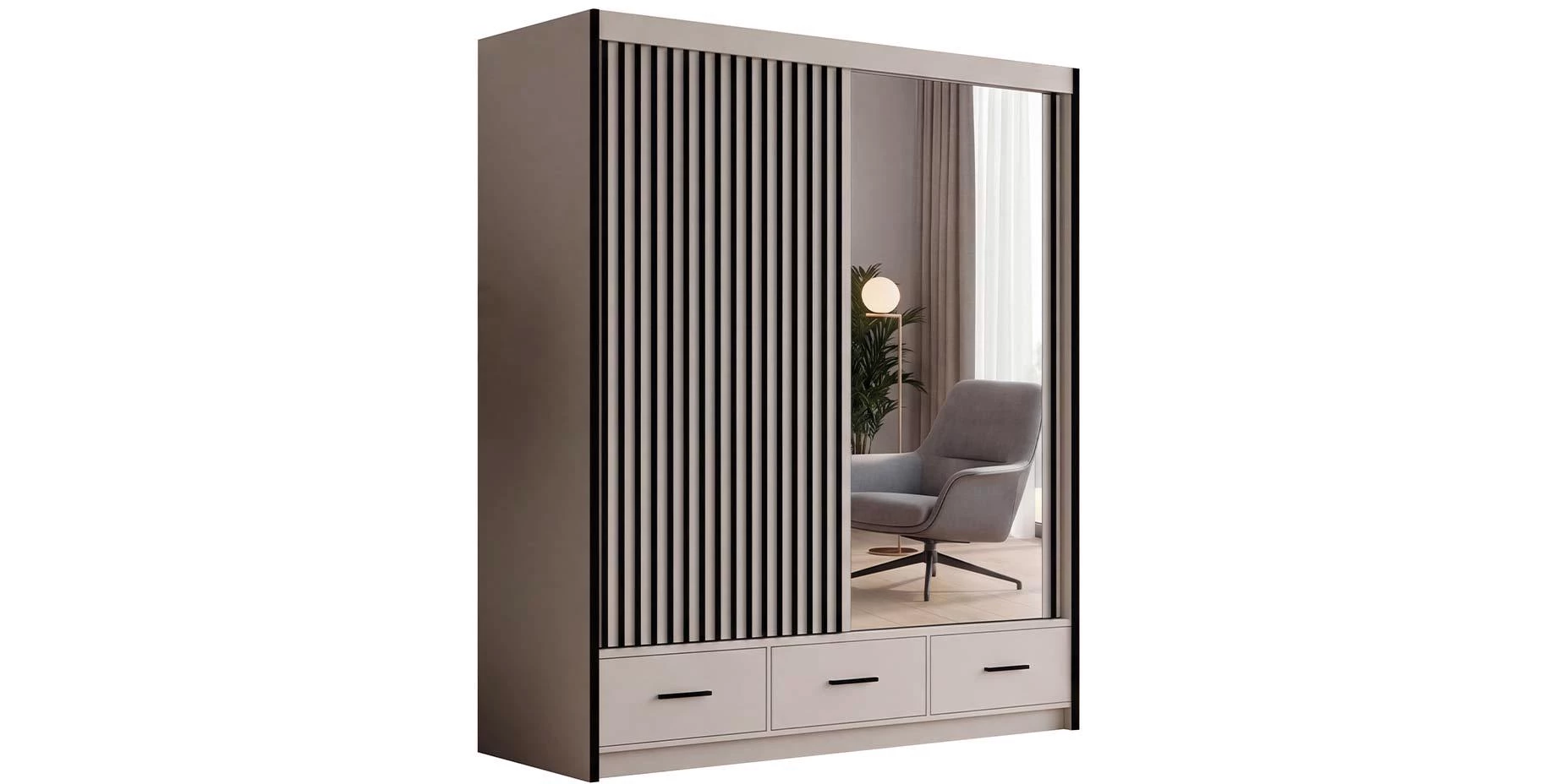 Margo Royal klizni ormar 201x60x215 cm kašmir
