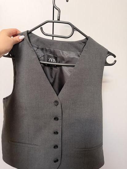 Zara Sivi Elegantni Prsluk – NOVO