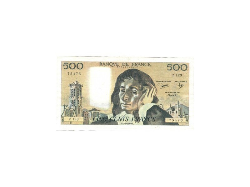Francuska 500 francs 1980 XF