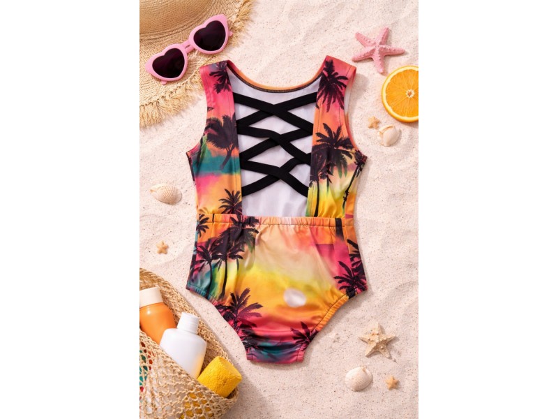 Jednodelni kupaci za bebe devojcice Tropical 9-12m NOVO