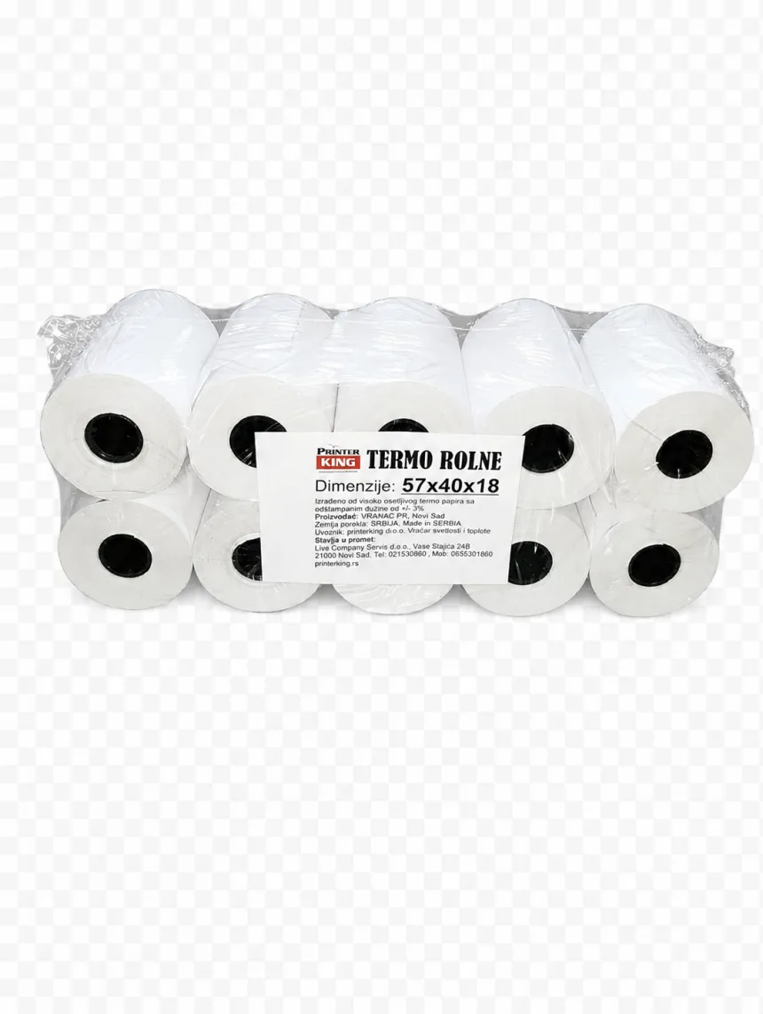 TERMO ROLNA PRINTERKING 57mm / fi-40 / 18m - Pakovanje 10 komada