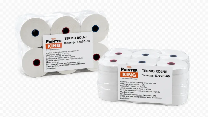 TERMO ROLNA PRINTERKING 57mm / fi-70 / 60m - Pakovanje 6 komada
