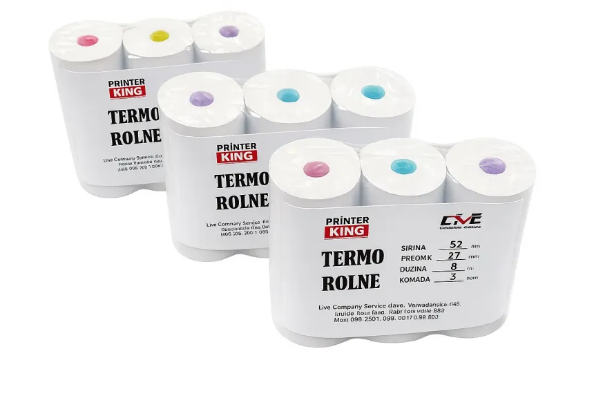 TERMO ROLNA PRINTERKING 57mm / fi-27 / 8m - Za Tahograf - Pakovanje 3 komada