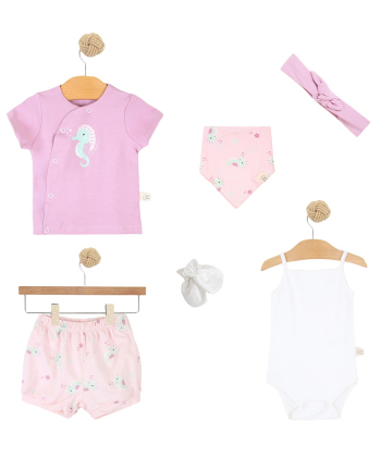 Just Kiddin Baby set odeće za devojčice 6 u 1 veličina 62 Floating Fairies Roze