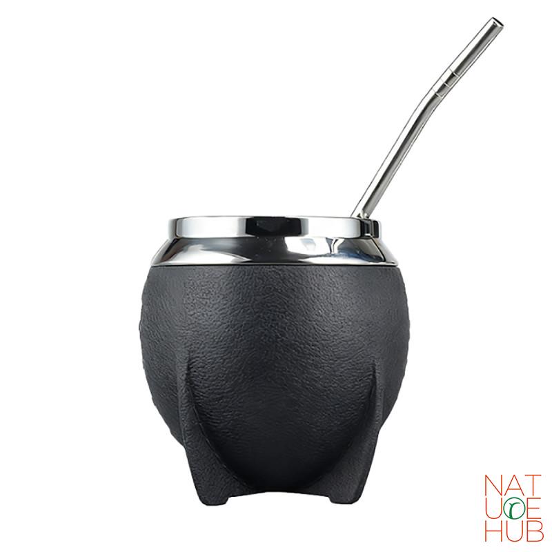 Mate kožna šolja 280ml + filter slamčica (bombila)