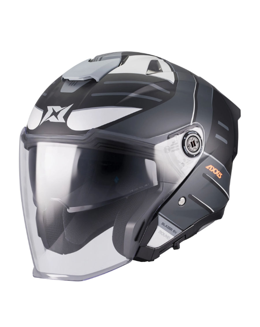 Axxis jet kaciga Blazer Round B2 siva mat
