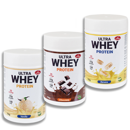 Olympic Ultra Whey protein 840g Vanila, Čokolada, Banana, 3 komada