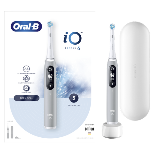 Oral-B iO6 Gray Opal Električna četkica za zube, Siva