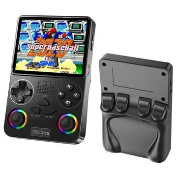 J36 ULTRA RETRO HANDHELD GAMING CONSOLE WITH RGB JOYSTICKS - BLACK