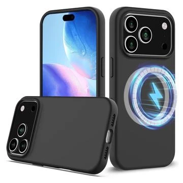 IPHONE 17 PRO MASKA OD TEČNOG SILIKONA - KOMPATIBILNA SA MAGSAFE - CRNA