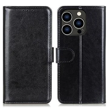 IPHONE 16 PRO MAX WALLET CASE MAGNETIC CLOSURE - BLACK